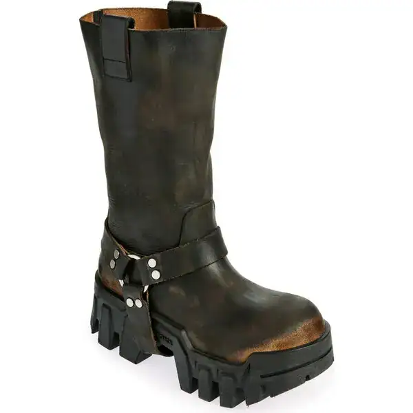 Balenciaga Bulldozer Harness Boots - 1021 Faded Black | Editorialist